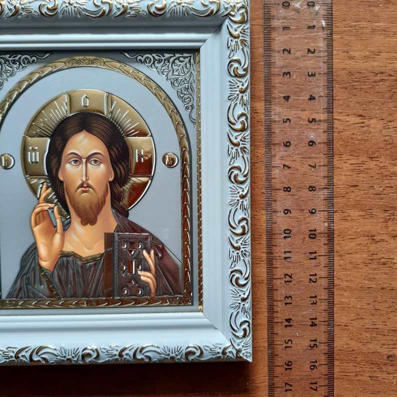Orthodox icon in a frame and under glass Greek Byzantine | Etsy