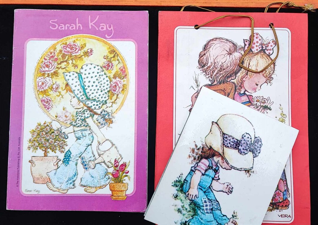 Sarah Kay Vintage School Notebooks With Bag 1980s Sarah Kay Collection ...