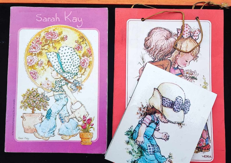 Sarah Kay Vintage School Notebooks With Bag 1980s Sarah Kay Collection ...