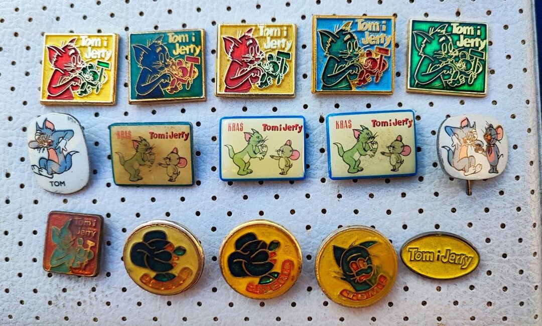 Tom and Jerry Vintage Pins Badges 1970s Anstecknadel Animated ...