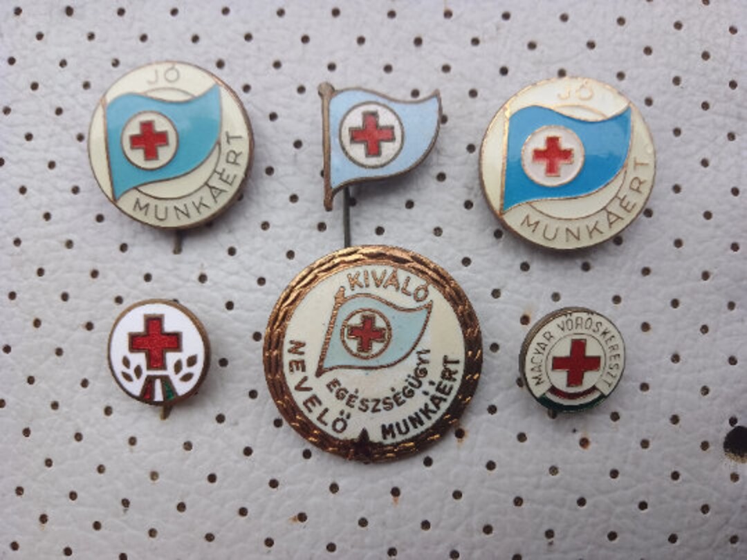 Red Cross Pins Vintage Hungary Veradasert Blood Donors Lapel Red Cross ...