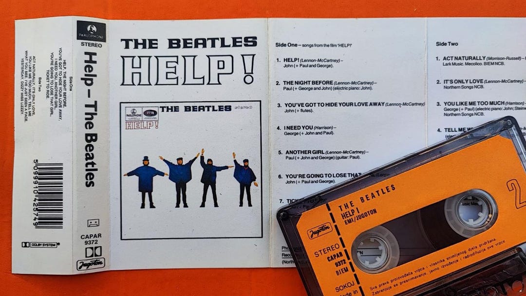 The Beatles HELP 1988 Jugoton Cassette Tape Original Sleeve Beatles ...