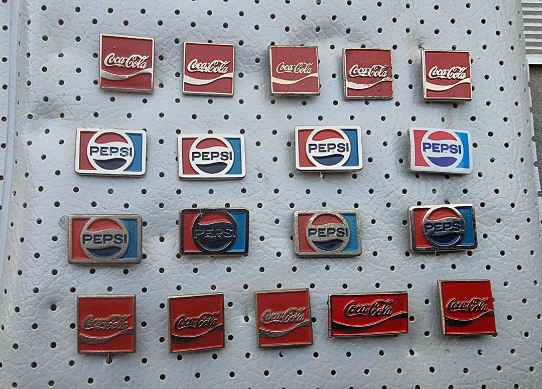 Coca Cola Vintage Pins 1980s Pepsi Pins Badges Collectible Coke Drinks ...