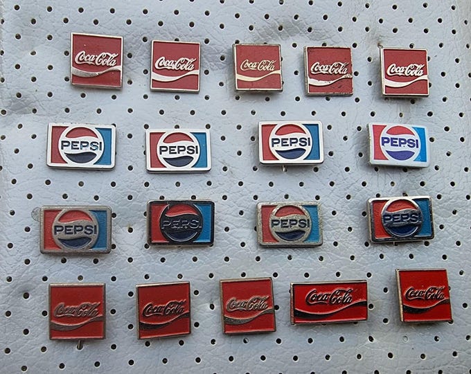 Coca Cola Vintage Pins 1980s Pepsi Pins Badges Collectible Coke Drinks ...