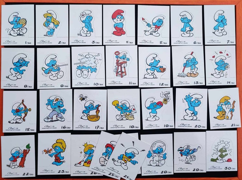 The Smurfs Cards Vintage 1995 Original 30 Cards Both Sided Collection ...