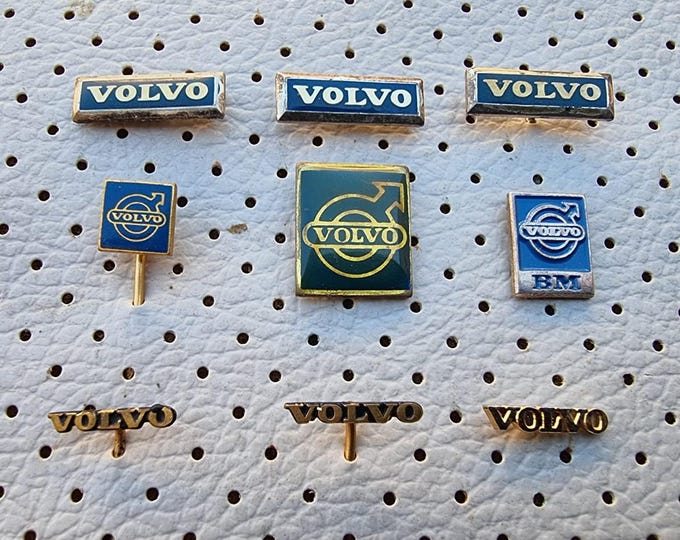 Volvo Car Vintage Pins Collection for Sale 1980s Sweden Volvo BM ...