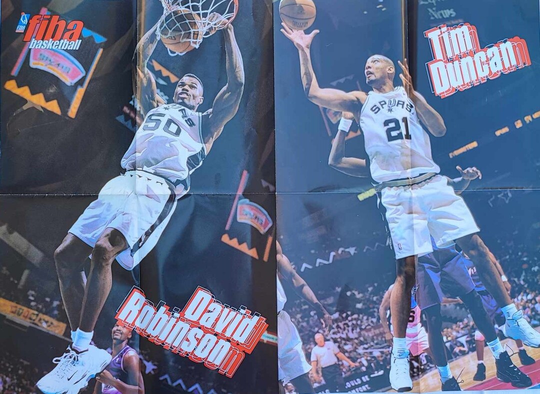David Robinson Poster Tim Duncan San Antonio Spurs NBA Memorabilia FIBA ...