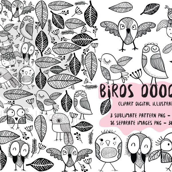 Bird Doodles - Etsy