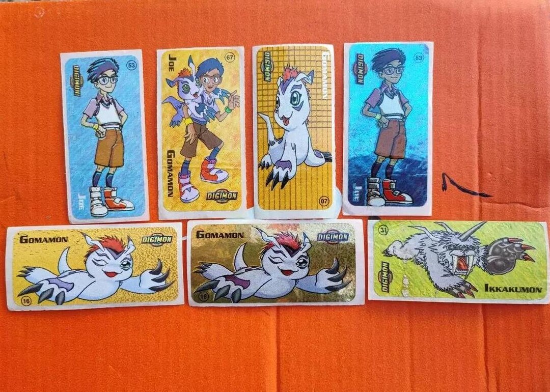 Gomamon Digimon Stationery Vintage Cards Stickers Joe Kido From Chewing ...
