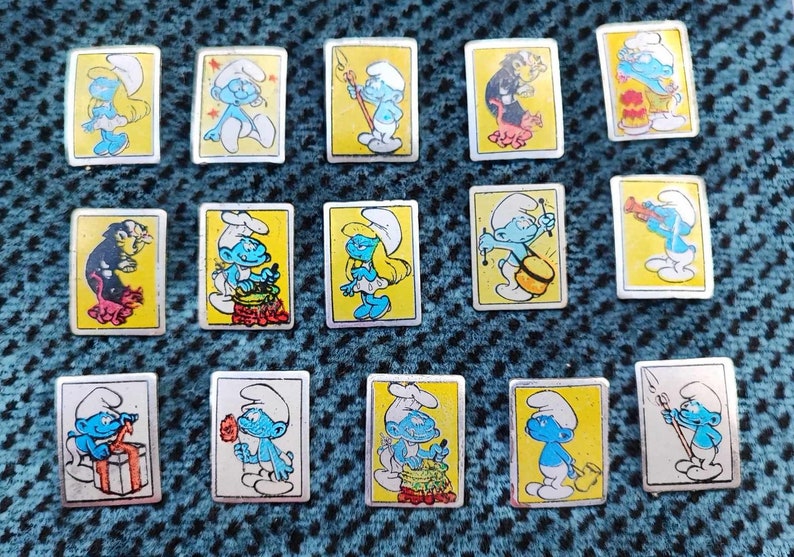 The Smurfs Badges Collection Vintage 1986 Original Collection Cartoons ...