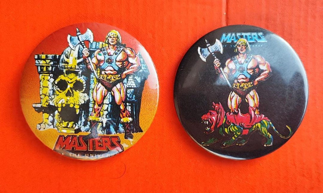 Masters of the Universe Vintage Badges He-man MOTU Castle Grayskull ...