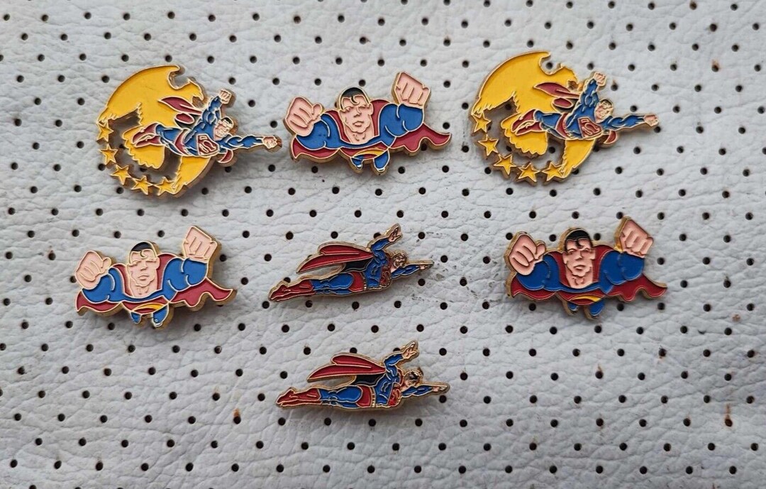 Superman Vintage Pins Collection Clark Kent Superhero Man of Steel ...