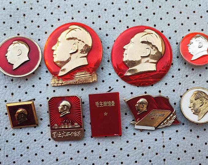 Mao Zedong Chairman Vintage Badges Collection 1970s Mao Tse Tung ...