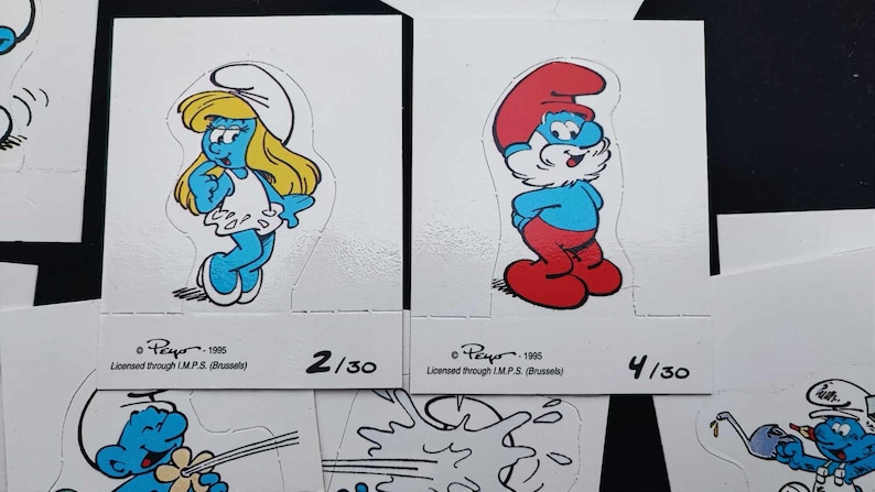 The Smurfs Cards Vintage 1995 Original 30 Cards Both Sided Collection ...