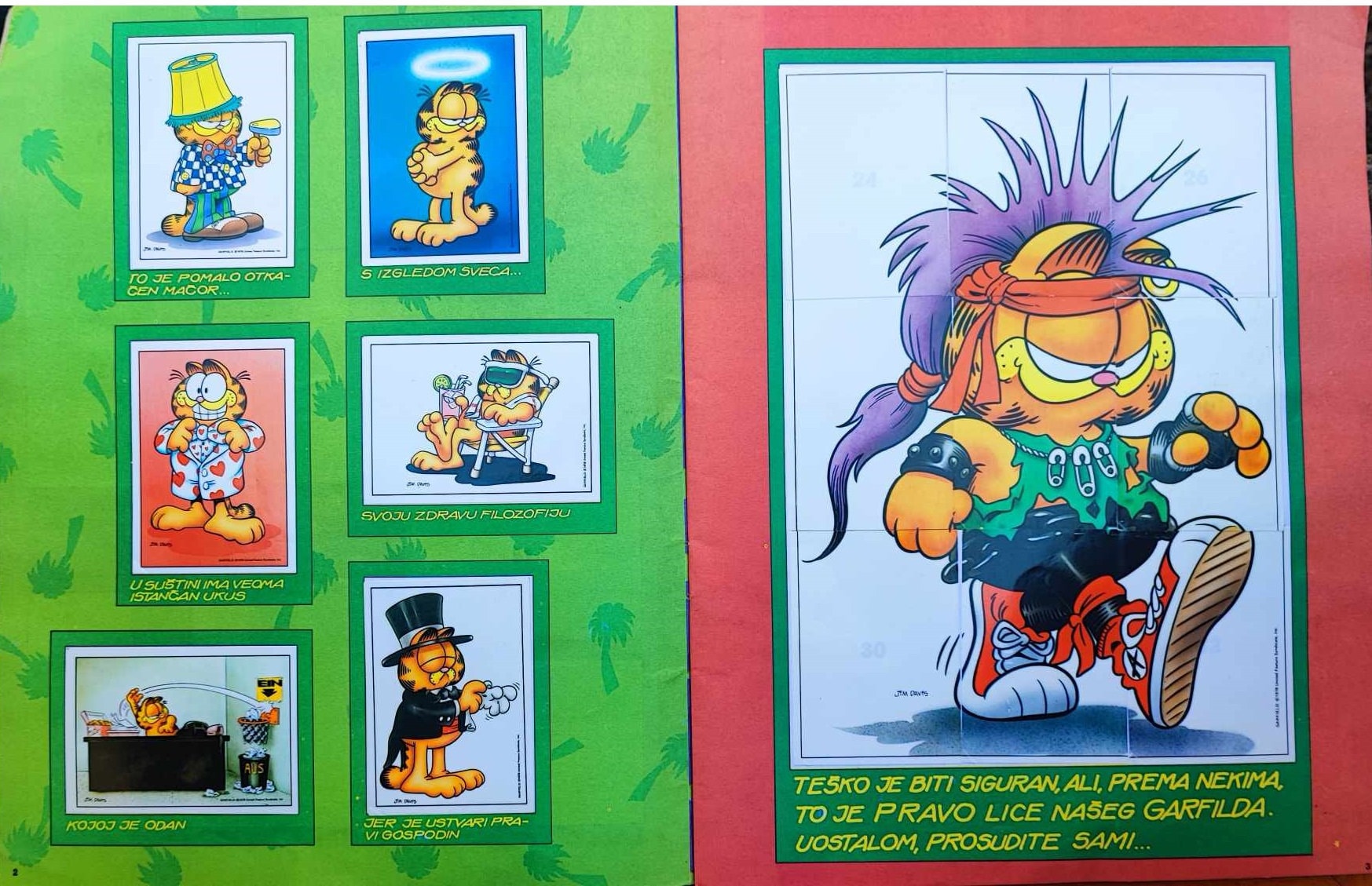 Garfield Stickers Album 1989 Panini Garfield Album Original Odie ...
