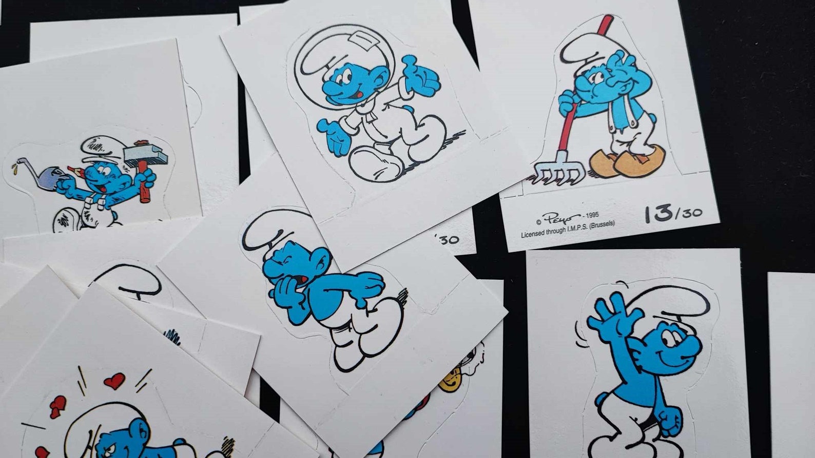 The Smurfs Cards Vintage 1995 Original 30 Cards Both Sided Collection ...