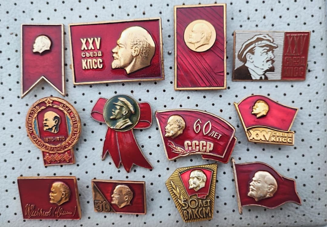 Lenin Pins Vintage Badges Collection Soviet Union USSR Russia Lenin Big ...