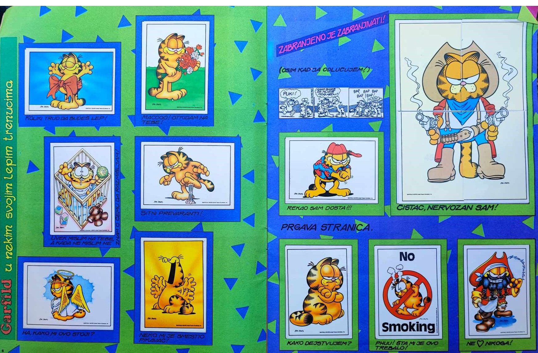 Garfield Stickers Album 1989 Panini Garfield Album Original Odie ...