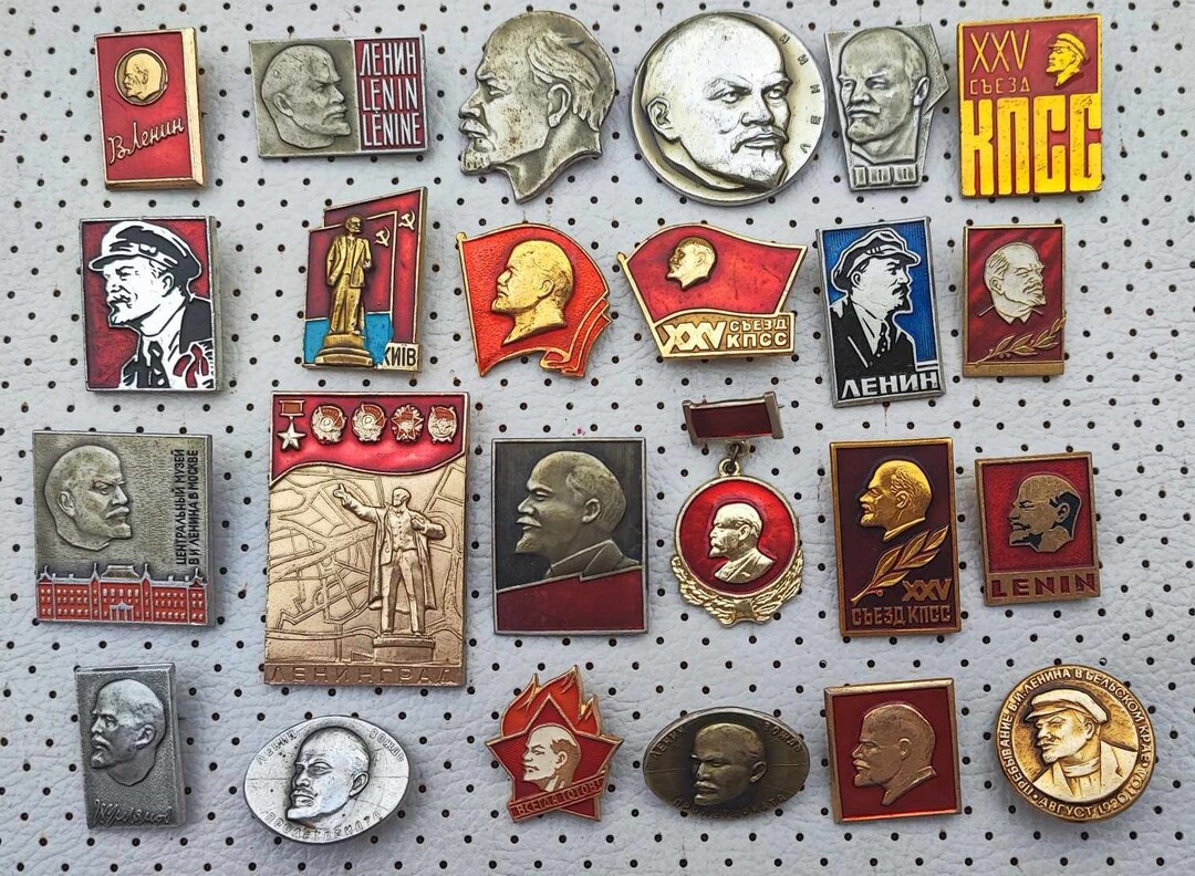 Lenin Pins Vintage Badges Collection Soviet Union USSR Russia Lenin ...