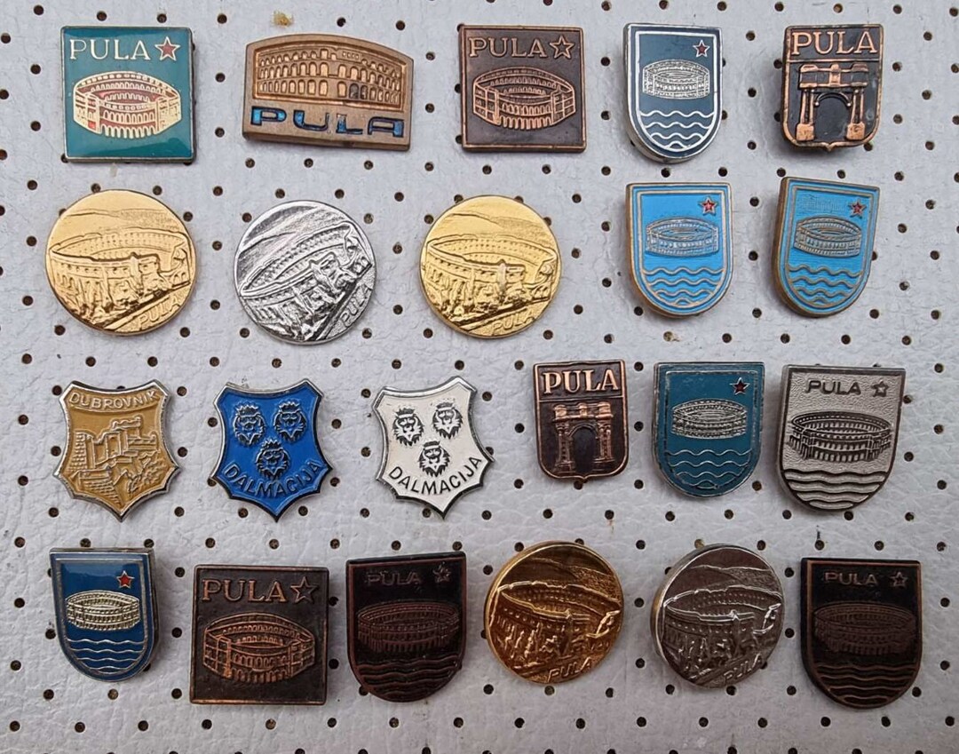 PULA Croatia Istra PINS Hrvatska Pula Istra Dalmacija Vintage Badges ...