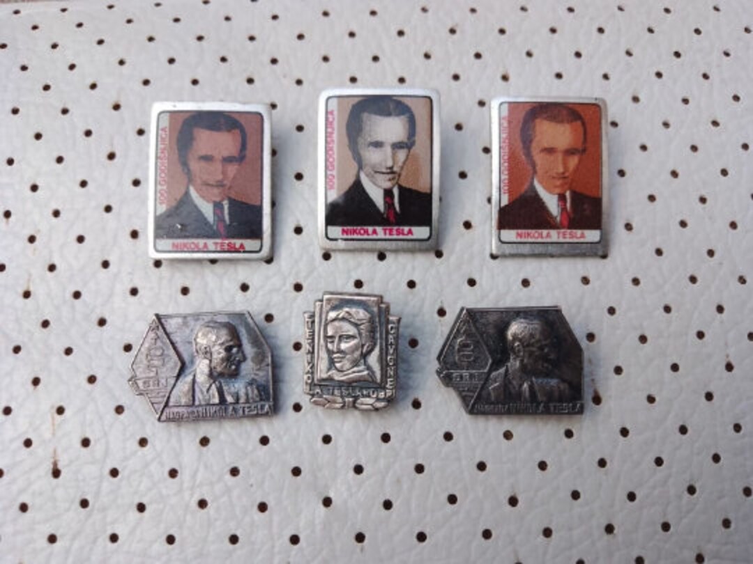 Nikola Tesla Vintage Pins Awards 1970 Science Memorabilia Tesla Motor ...