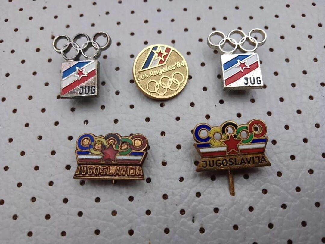 NOC Yugoslavia Olympic Badges Vintage Original 1984 Los Angeles Olympic ...