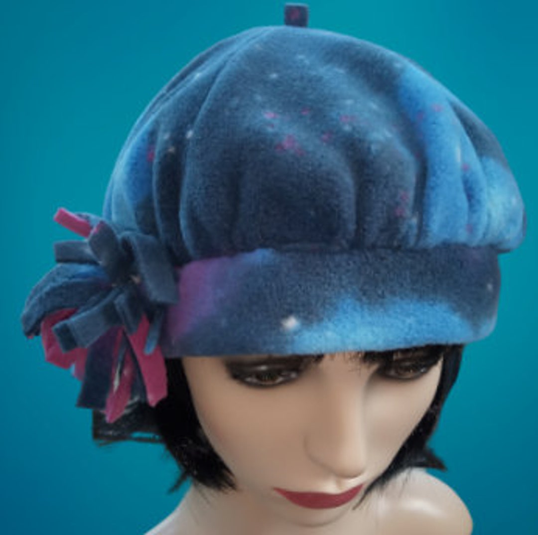 Galaxy Fleece Beret, Ladies Fleece Beret, Winter Hat Women, Pom Pom ...