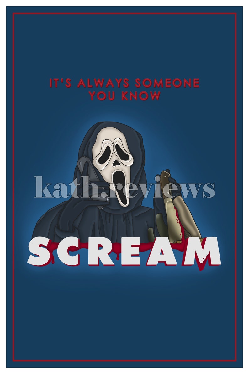 Scream Movie Printable Poster Download Scream Fan Art Design - Etsy