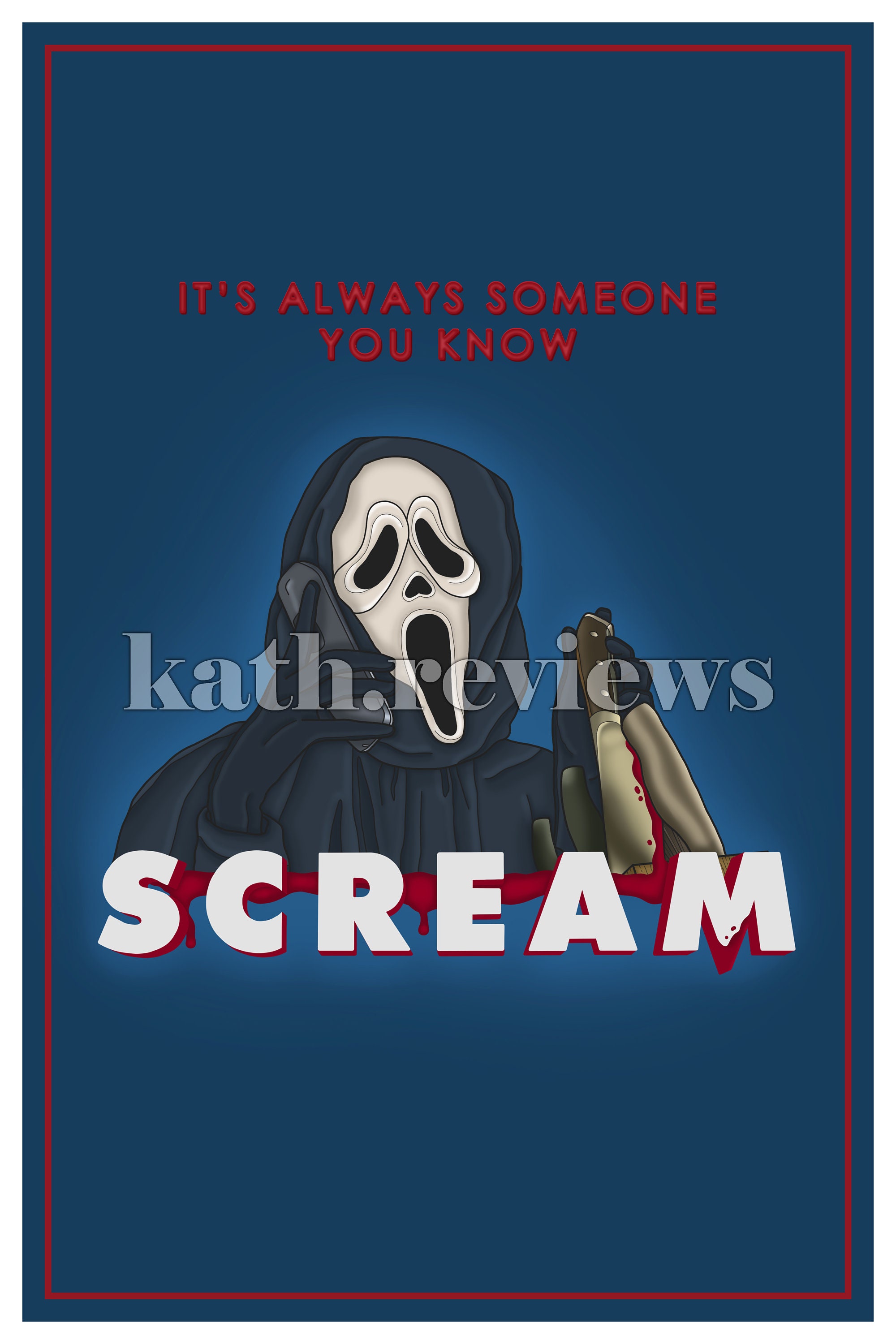 Scream Movie Printable Poster Download Scream Fan Art Design - Etsy
