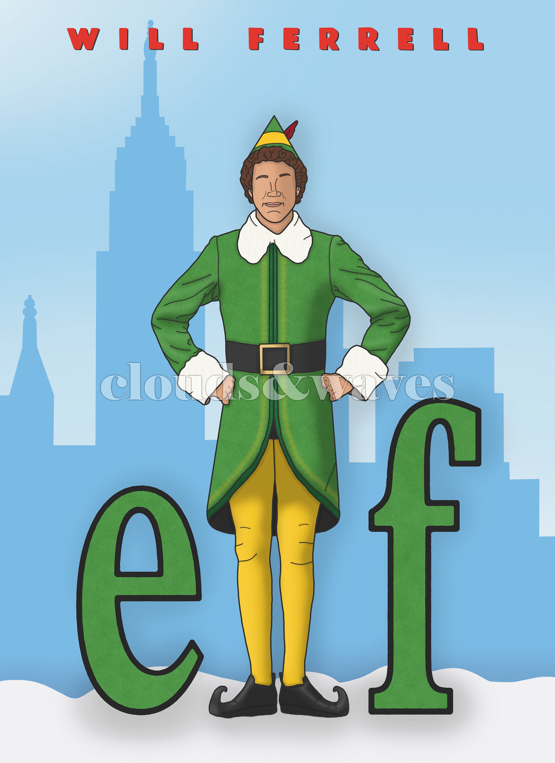Elf Printable Movie Poster Download 2003's Art Print Film Print Phone ...