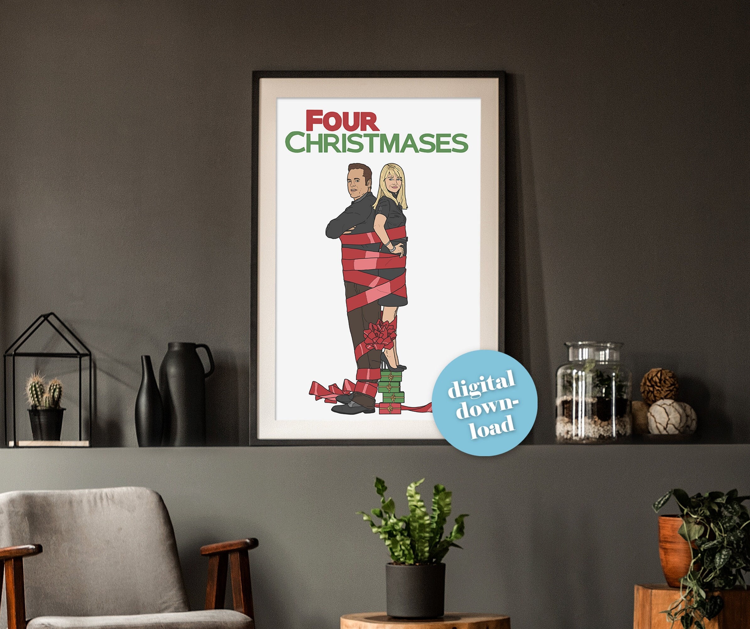 Four Christmases Printable Movie Poster Download 2000s Art Print Film ...