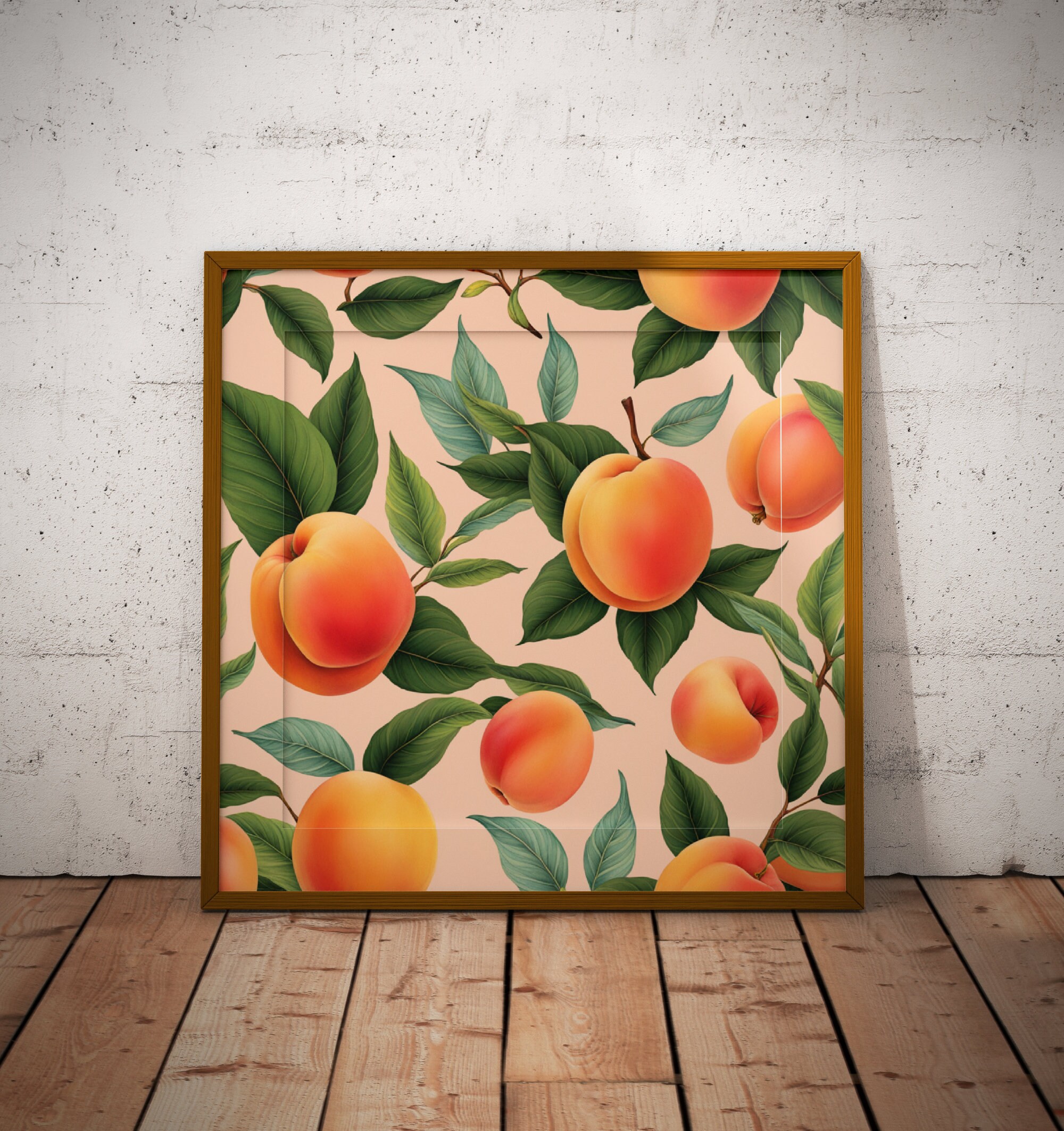 Peach and Peaches Art Design Modern Wall Art Vintage Wall Art Elegant ...