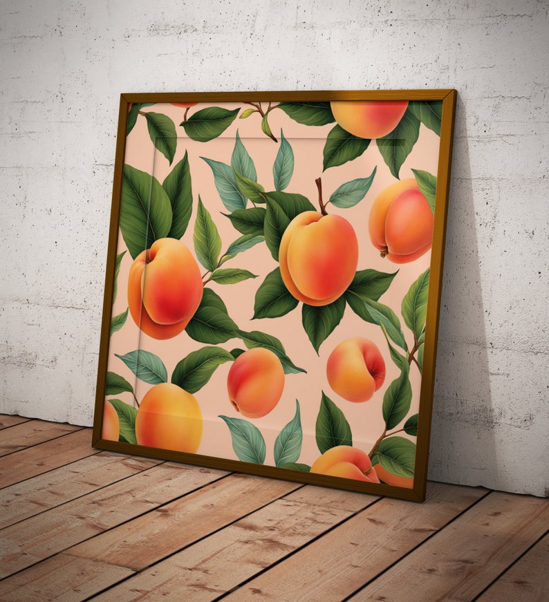 Peach and Peaches Art Design Modern Wall Art Vintage Wall Art Elegant ...