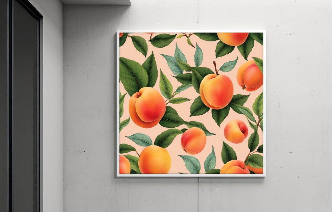 Peach and Peaches Art Design | Modern Wall Art | Vintage Wall Art ...