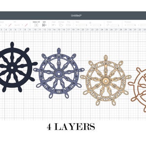 NAUTICAL ,3D Mandala 4 Layers,svg Eps Files ,rudder ,anchor,,bell ...