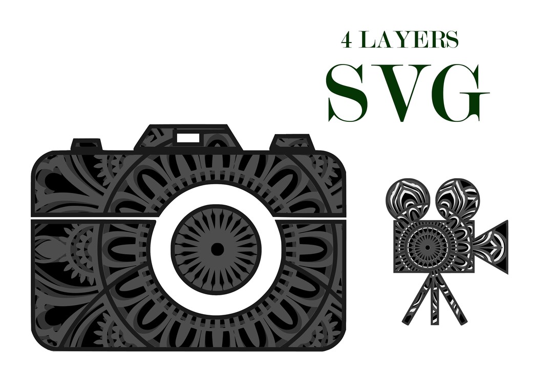 CAMERAS ,3d Mandala , 4 Layers , Digital Download , SVG EPS Files - Etsy