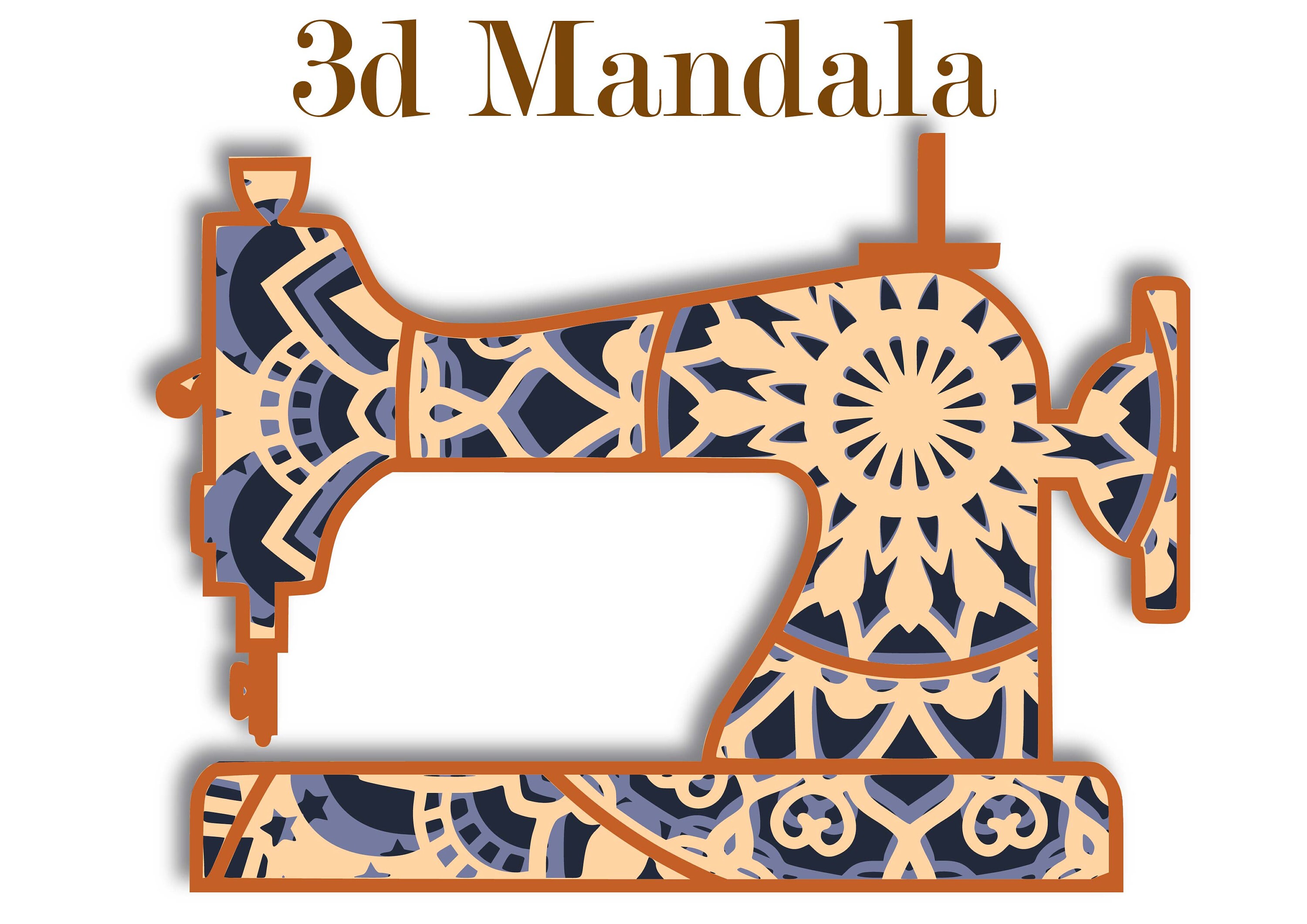 SEWING MACHINE 3D Mandala 4 Layers Svg and Eps Files - Etsy Australia