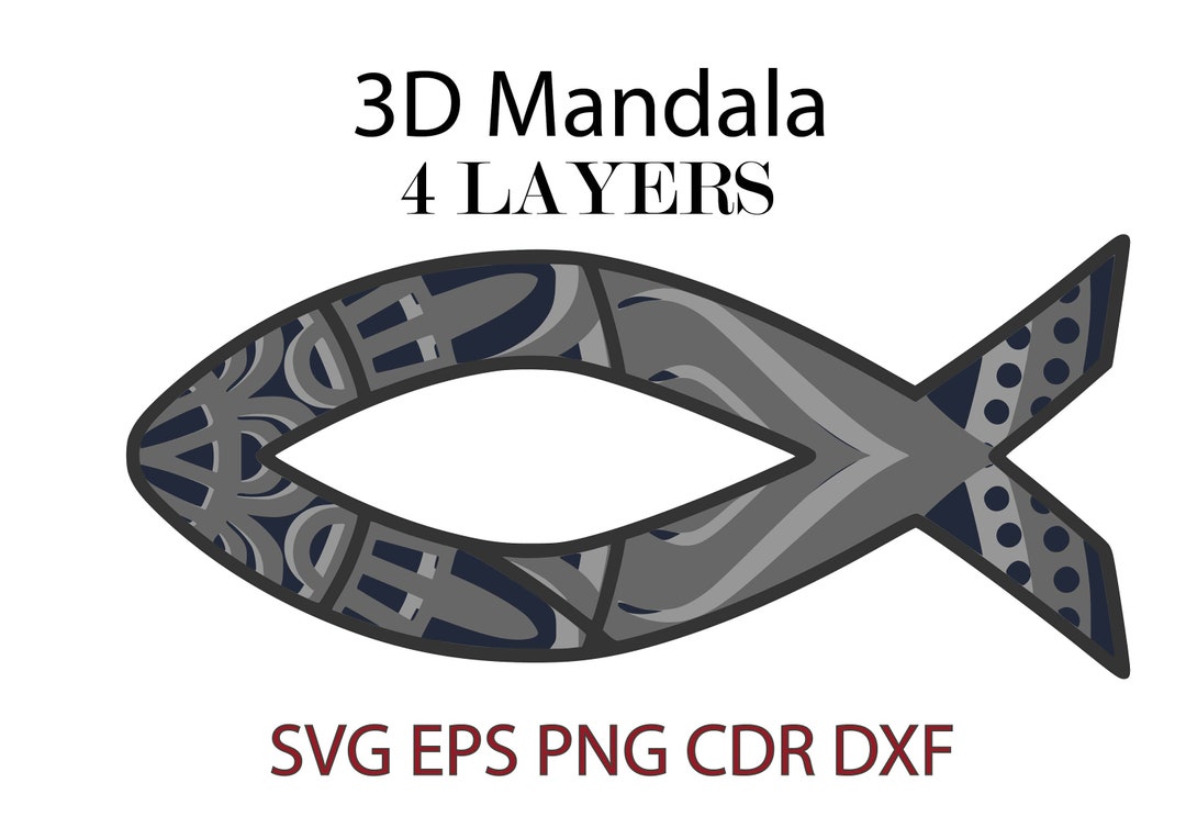 Ichthys , 4 Layers , Digital Download , Svg , Eps, Cdr , Png , Dxf ...