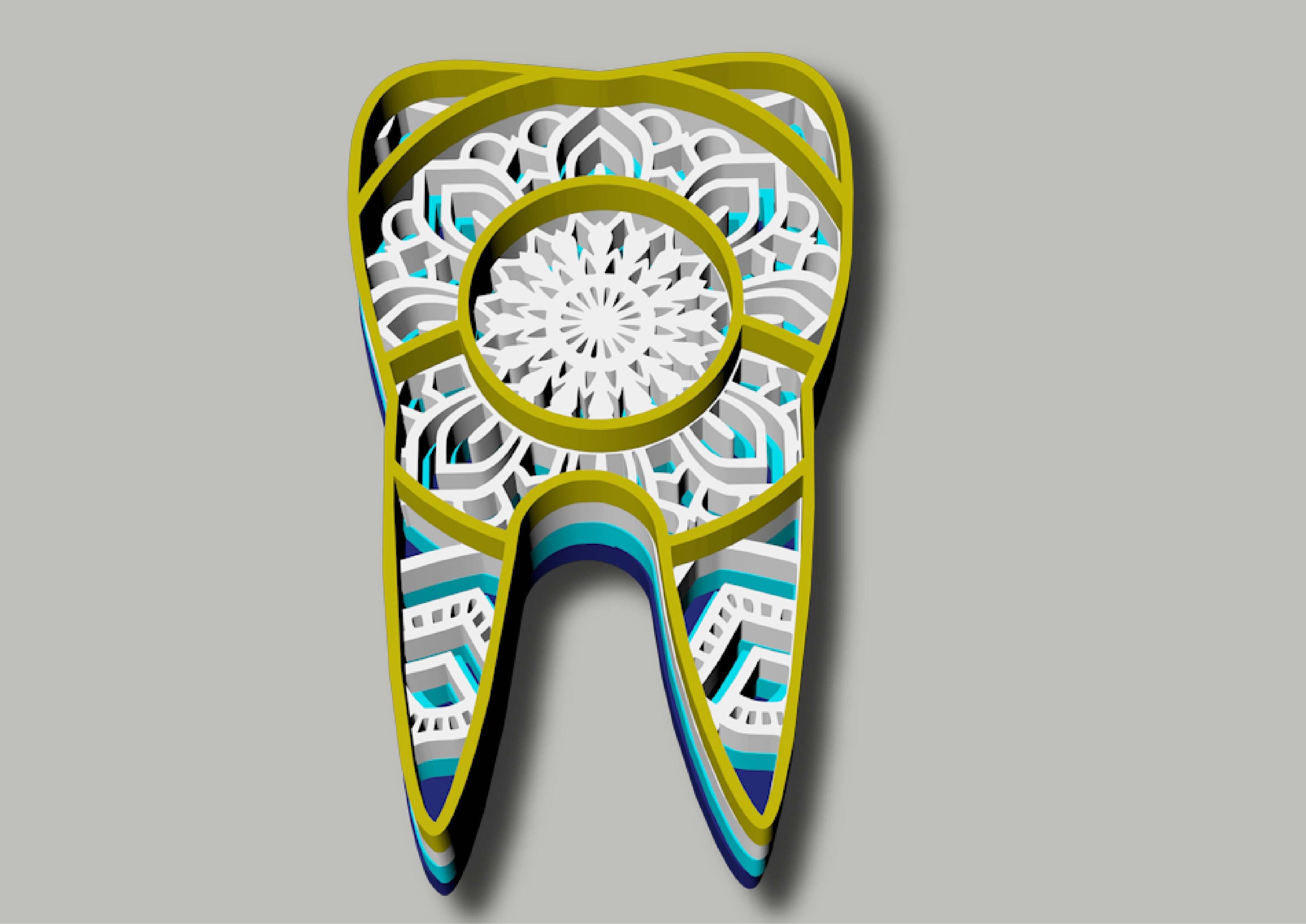 Tooth 3d Mandala 4 Layers Digital Download Svg Eps - Etsy UK