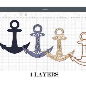 NAUTICAL ,3D Mandala 4 Layers,svg Eps Files ,rudder ,anchor,,bell ...