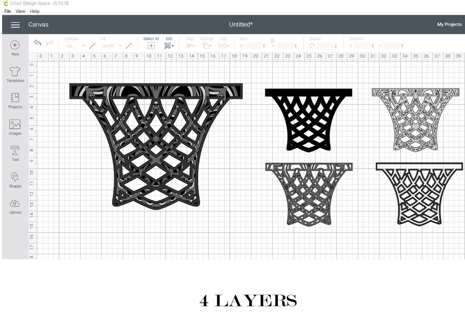 BASKETBALL BASKET 3D Mandala 4 Layers SVG Files Digital - Etsy