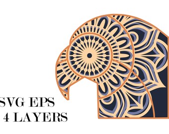 ELEPHANT 4 Layers Digital Download Svg Eps File | Etsy