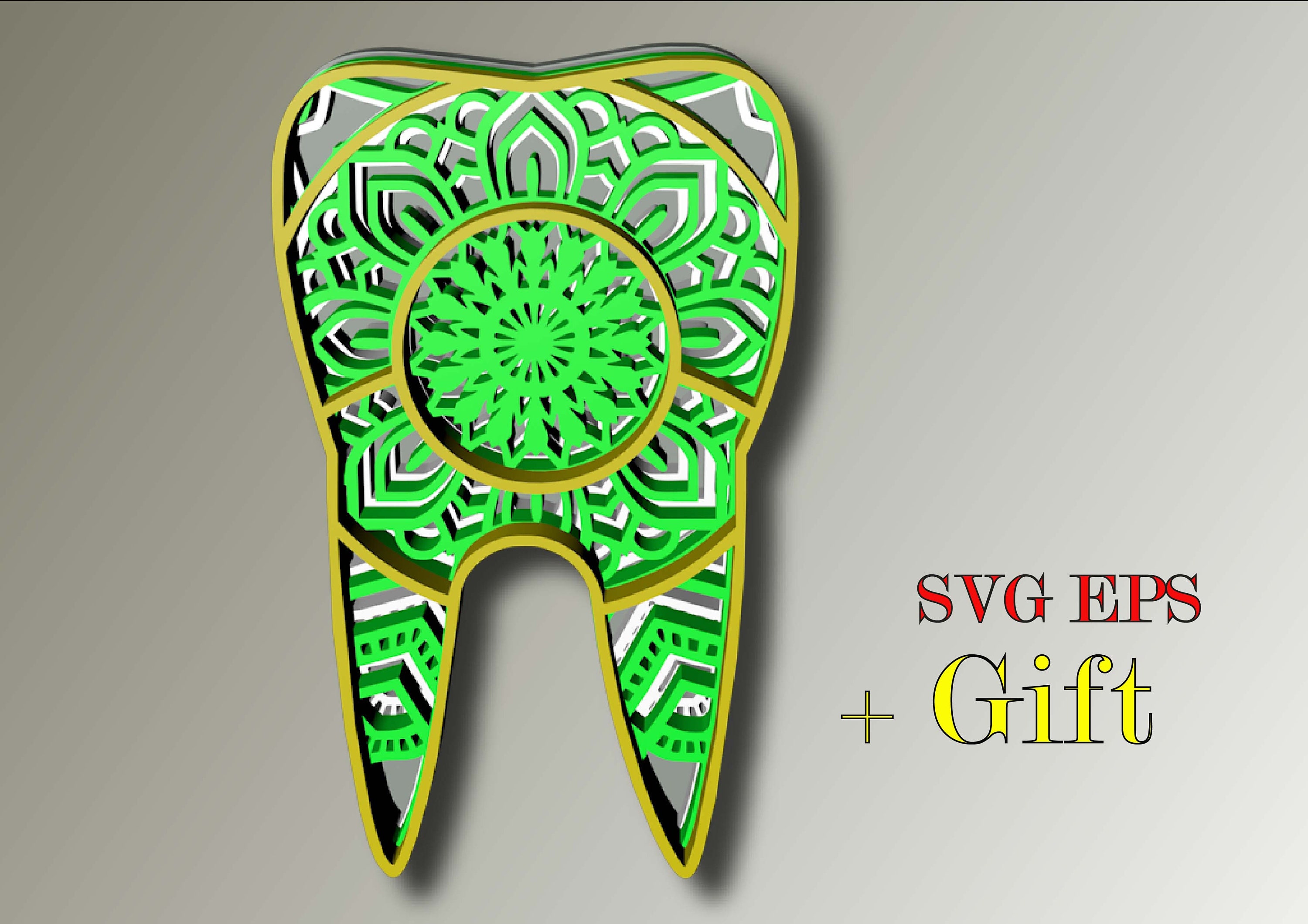 Tooth 3d Mandala 4 Layers Digital Download Svg Eps - Etsy UK