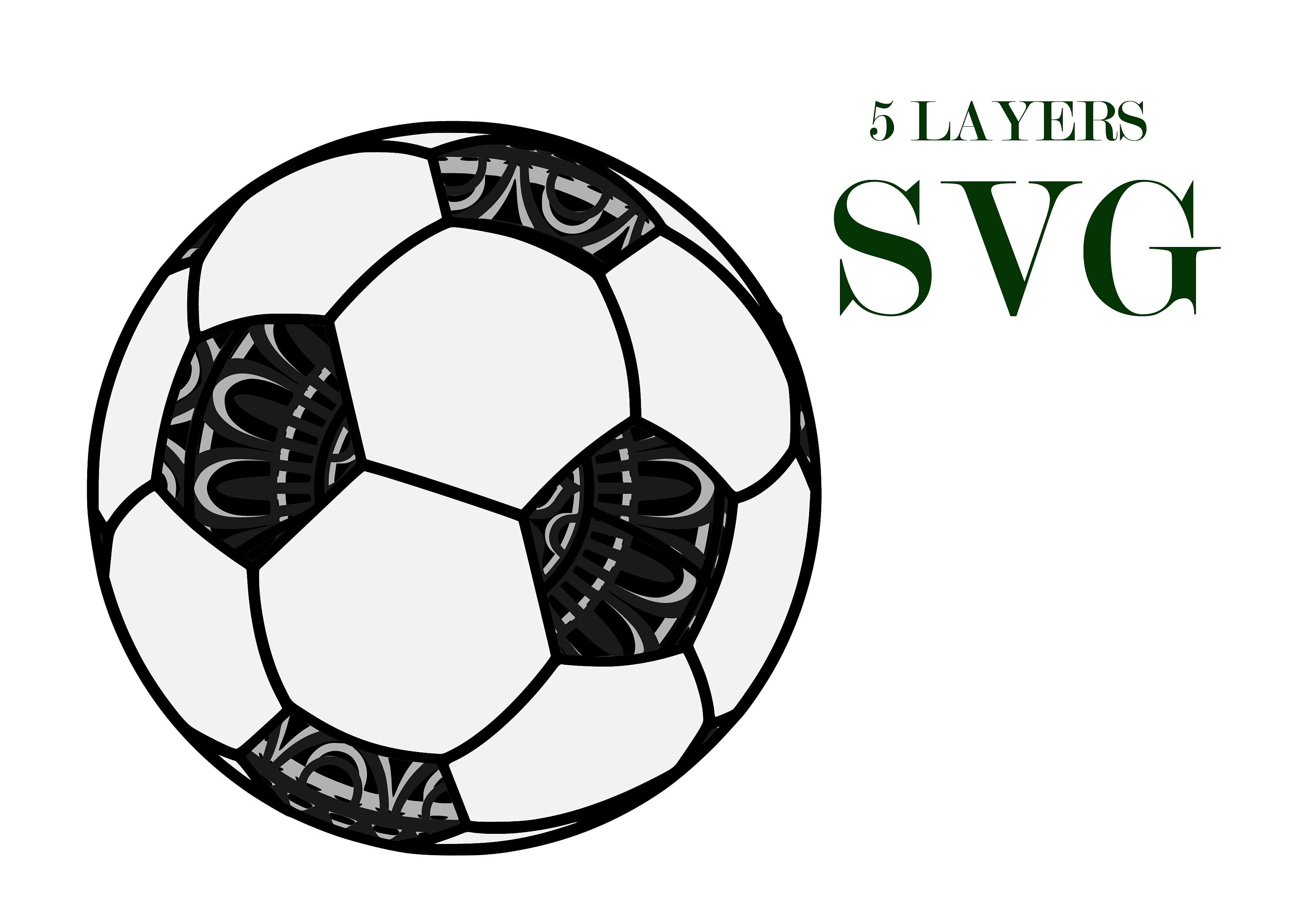 SOCCER BALL 3D Mandala 5 Layers Svg and Eps Files - Etsy
