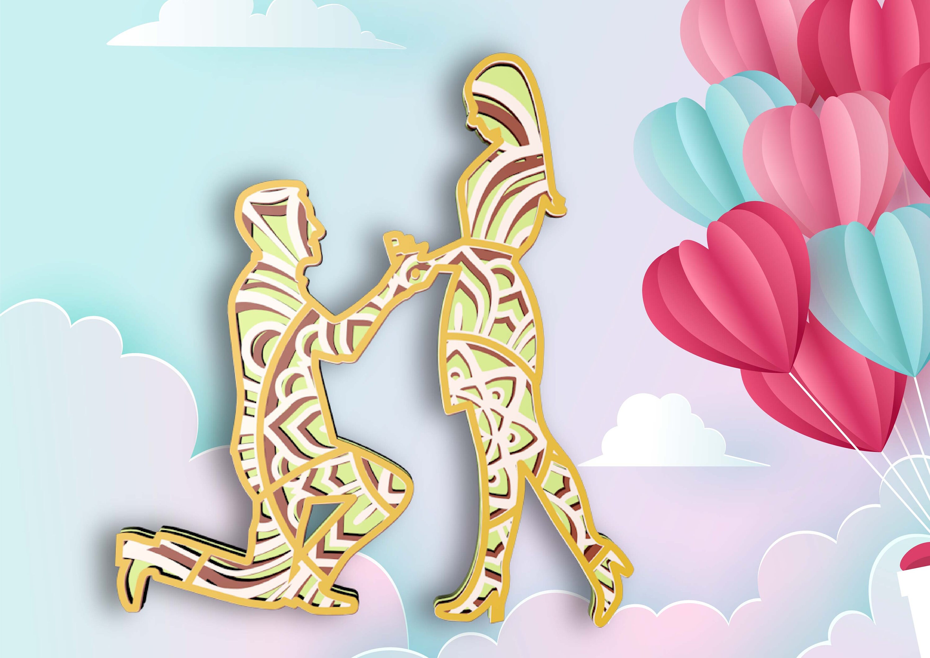 Marry me 3D Mandala Svg eps Png Cdr Dxf Dateien Digitaler | Etsy