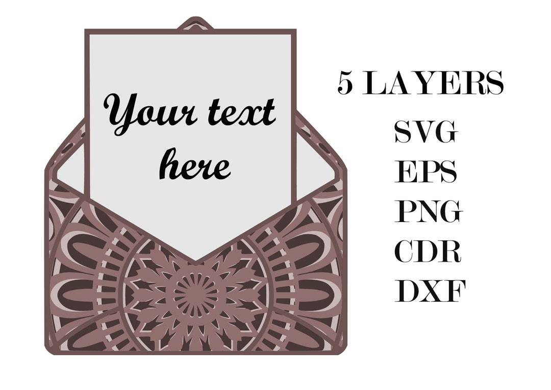 Envelope , 5 Layers , Digital Download , Svg , Eps, Cdr , Png , Dxf ...