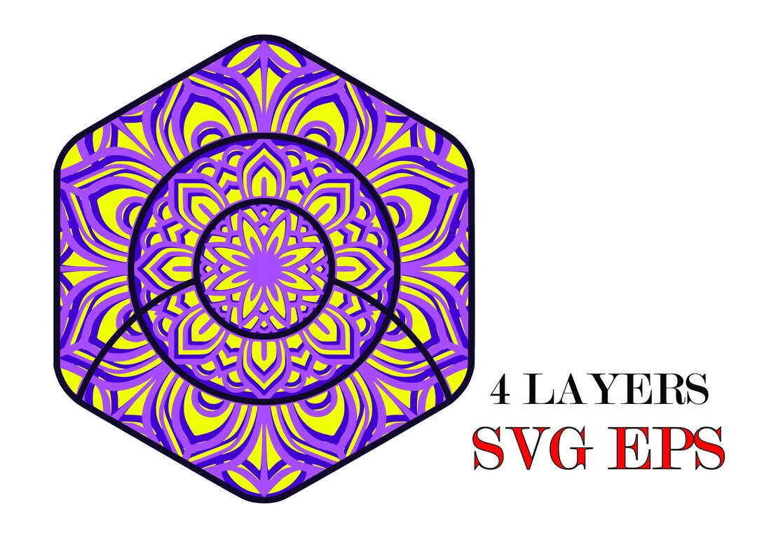 Geometric Figure , 3D , 4 Layers , Svg Eps Files , Digital Download - Etsy