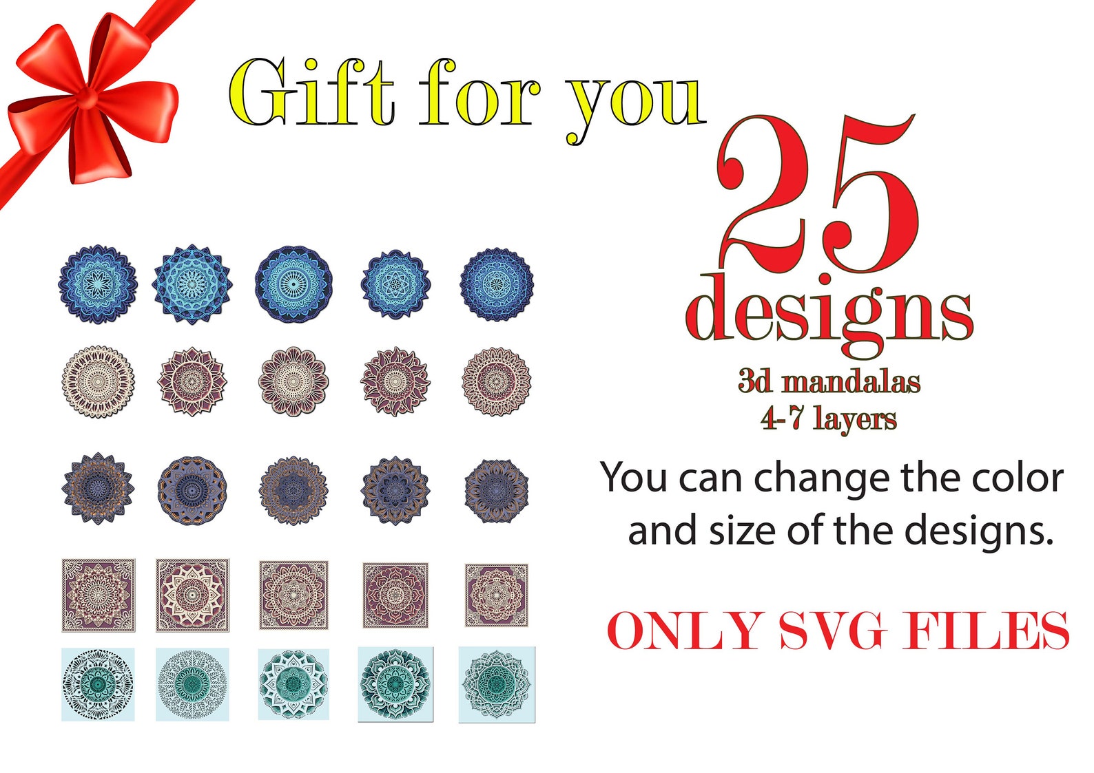 SEA LIFE 3 D Mandala 4 Layerssvg Eps Png Cdr Dxf digital | Etsy