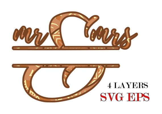 Mrr & Mrs 4 Layers Digital Download Svg Eps Files 3 D | Etsy