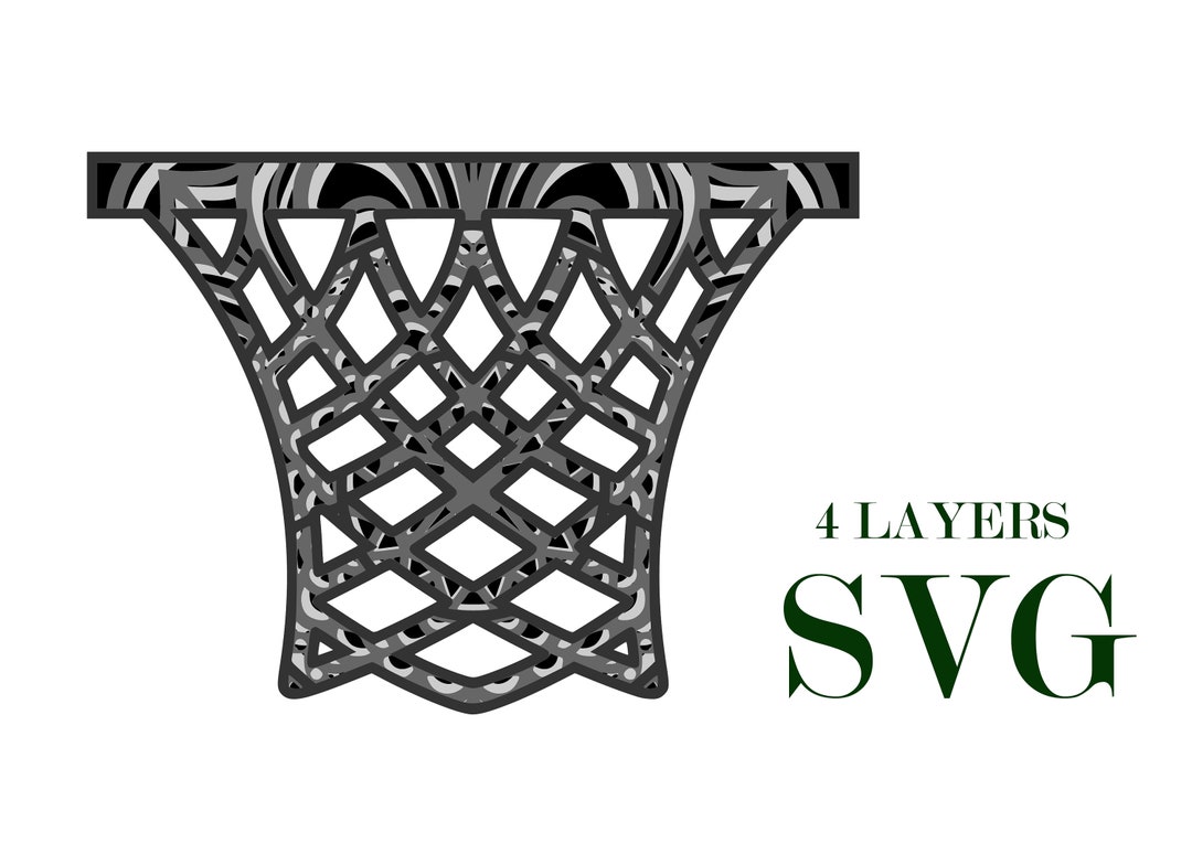 BASKETBALL BASKET , 3D Mandala , 4 Layers, SVG Files , Digital Download ...